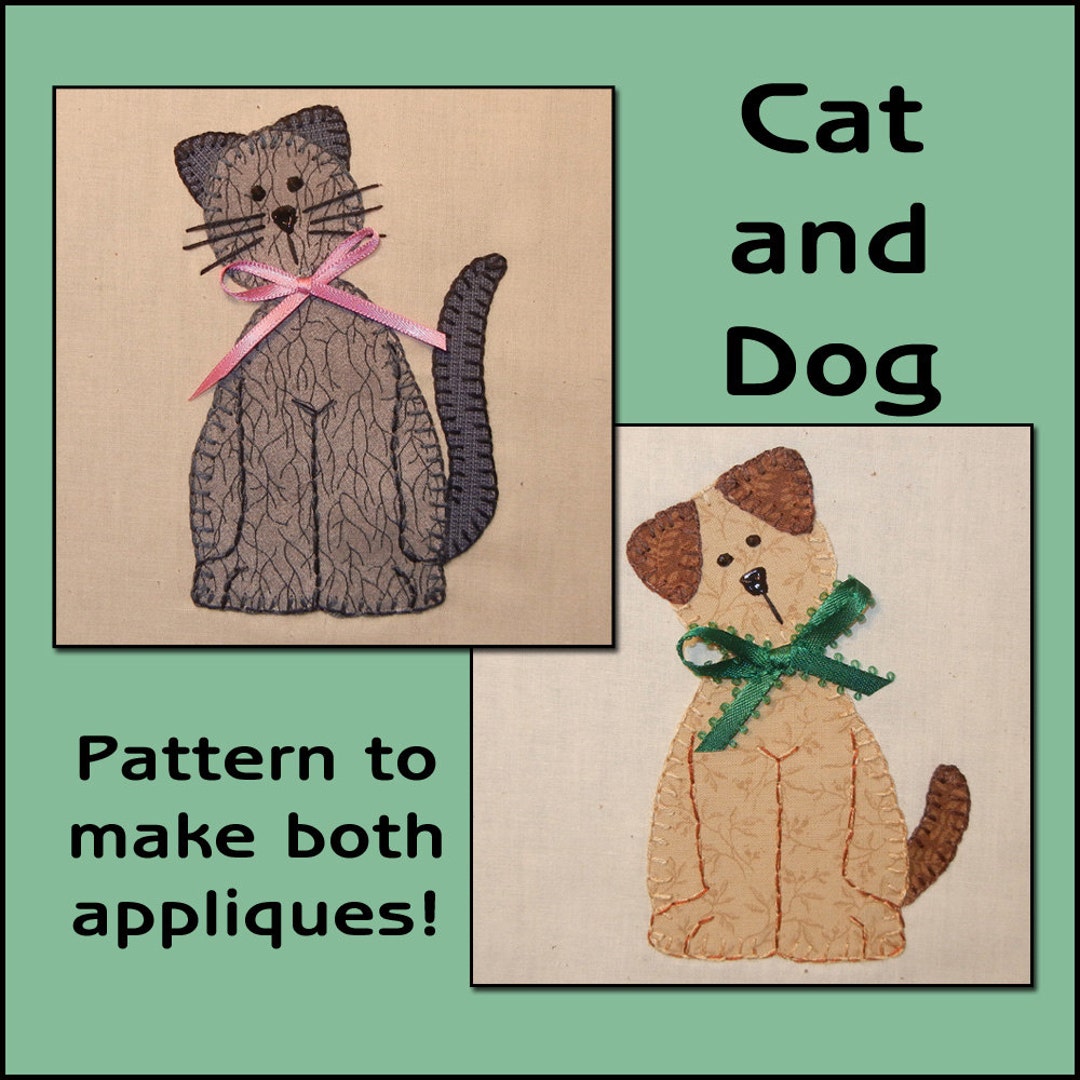 Cat & Dog Applique Templates, Cat Applique Template, Dog Applique ...