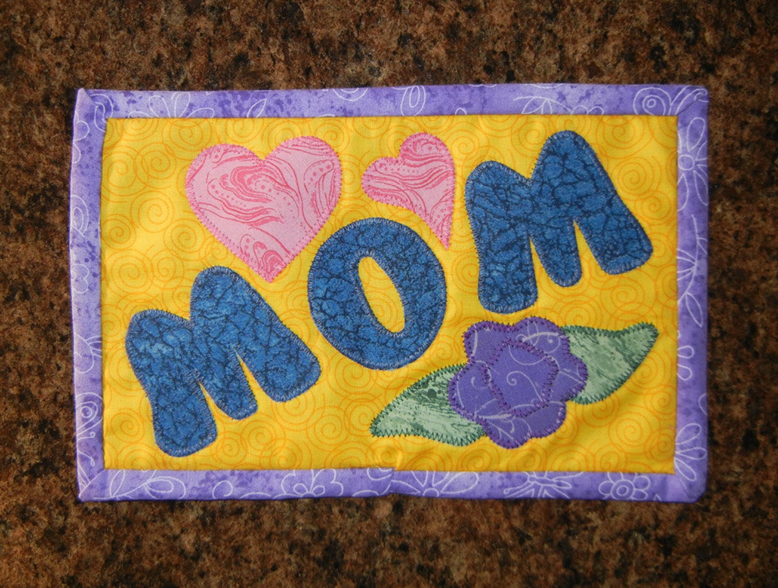 PDF Pattern for Mom Mug Rug, Mom Mug Rug Pattern, Mom Mini Quilt ...