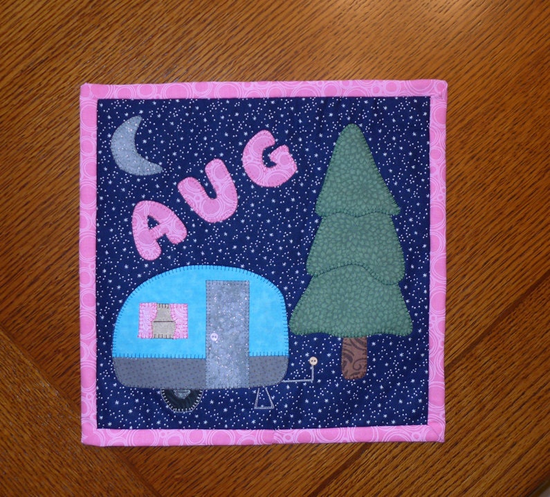 PDF Pattern for August Quilt Block of the Month, Applique Quilt Pattern ...