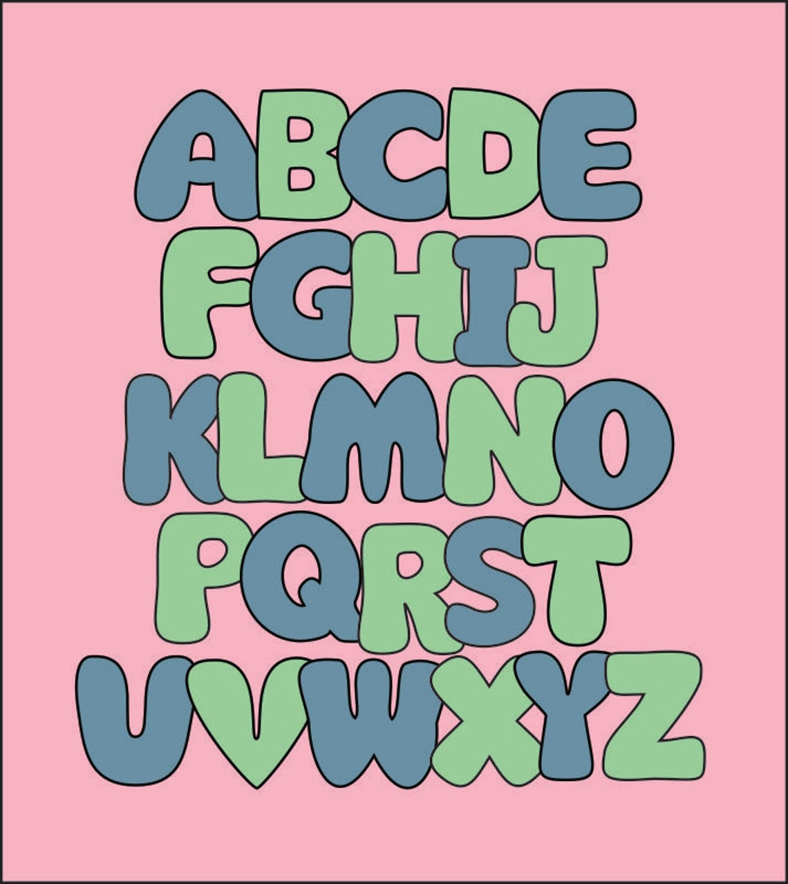 Applique Template Chunky Alphabet Applique Templates - Etsy Canada