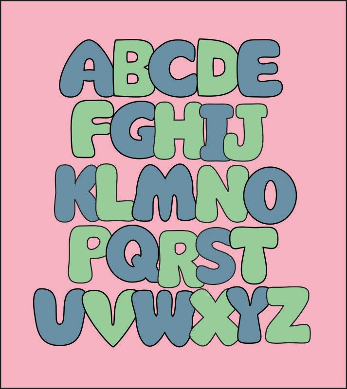 Applique Template Chunky Alphabet Applique Templates - Etsy Canada