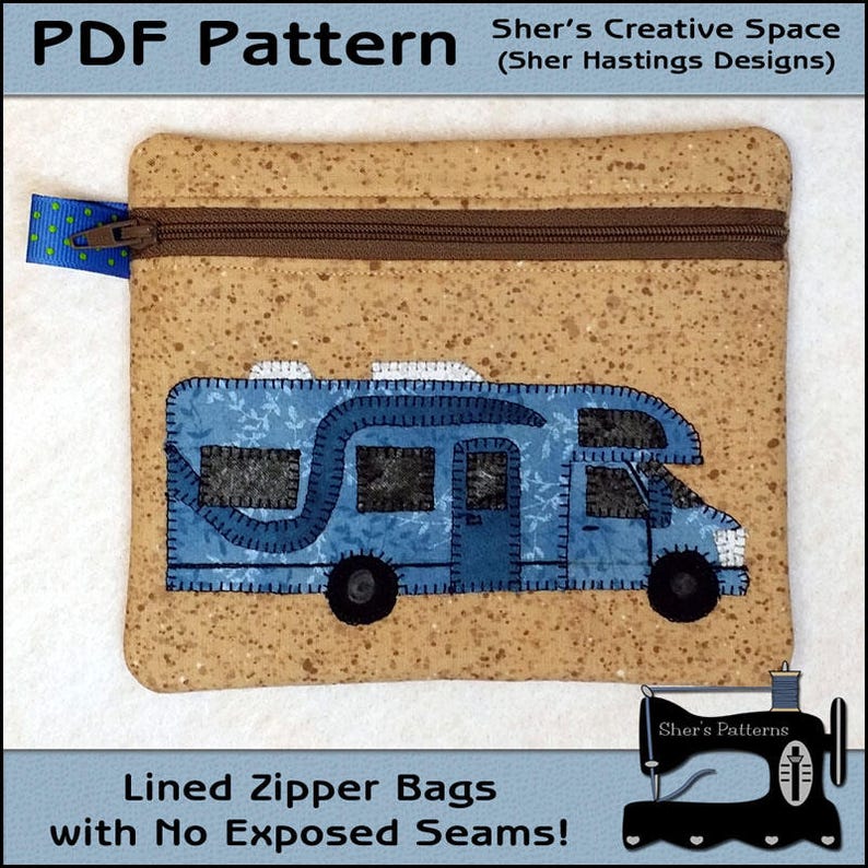 PDF Pattern for Class C Camper Zipper Bag, Camping Zipper Bag Pattern ...