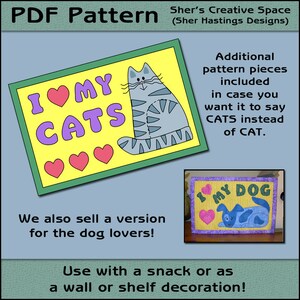 PDF Pattern for Love My Cat Mug Rug, Cat Mug Rug Pattern, Kitten Mini ...