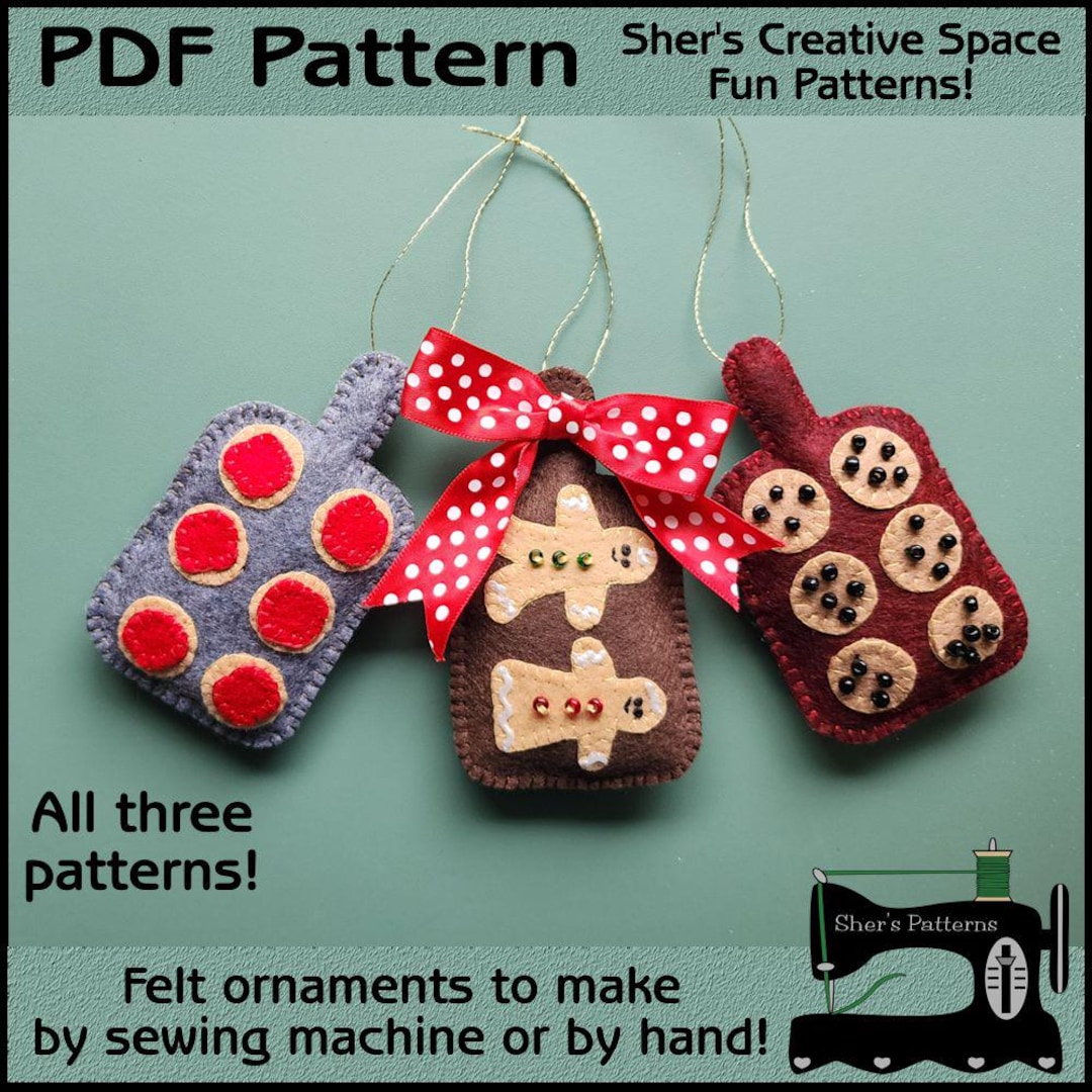 PDF Pattern for Cookie Board Ornaments, Christmas Ornament, Christmas ...
