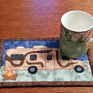 PDF Pattern for Camping Mug Rug, Class C Camper Mug Rug Pattern, Camper ...