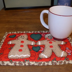 PDF Pattern for Gingerbread Mug Rug, Christmas Mug Rug Pattern ...