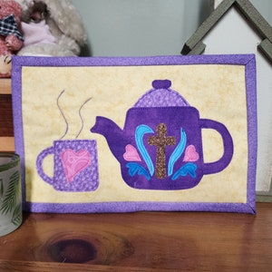 PDF Pattern for Cross Teapot Mug Rug, Cross Mug Rug Pattern, Easter Mug ...