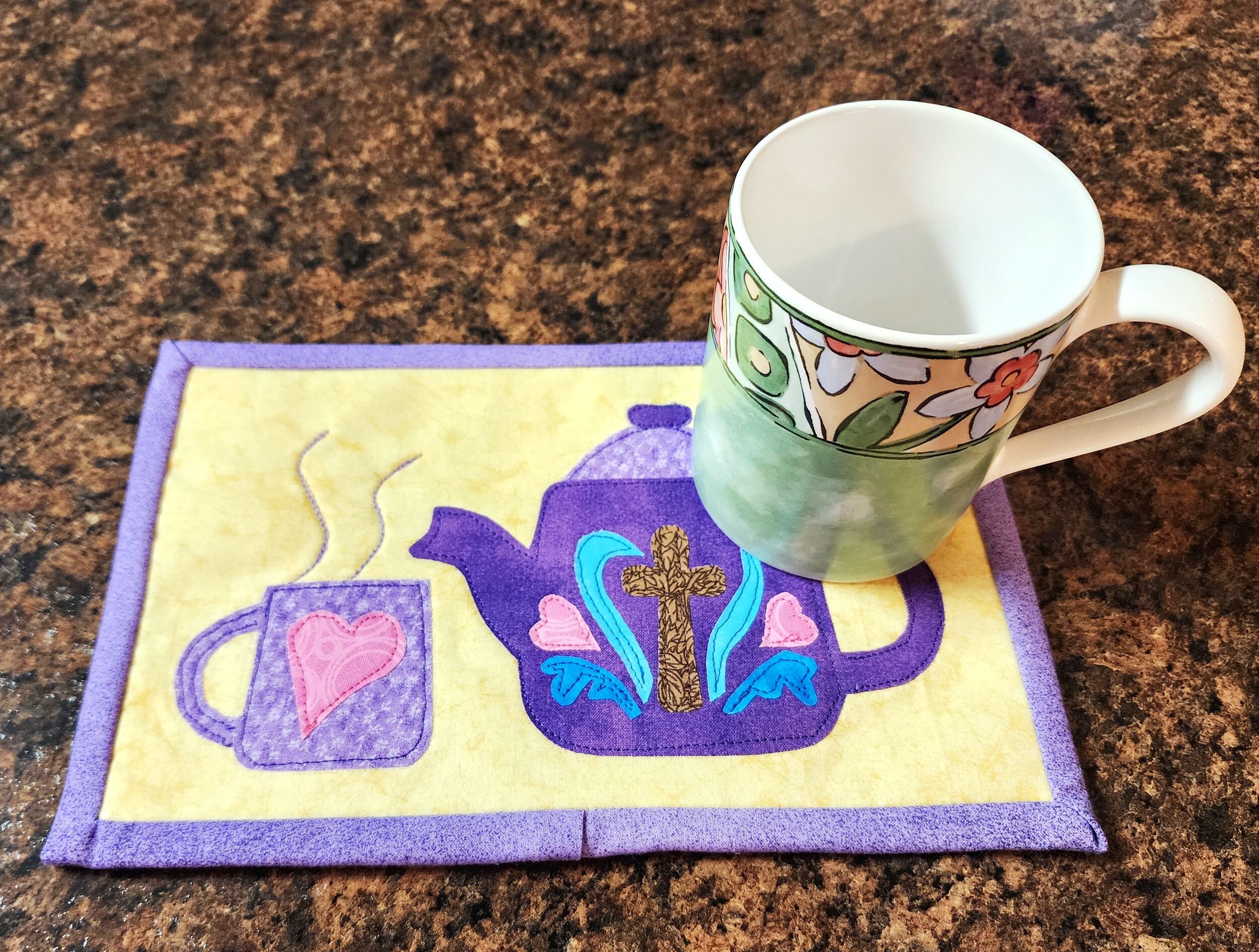 PDF Pattern for Cross Teapot Mug Rug, Cross Mug Rug Pattern, Easter Mug ...