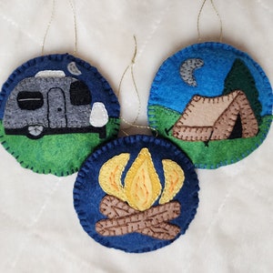 PDF Pattern for Felt Camping Ornaments, Camper Ornament, Camping ...