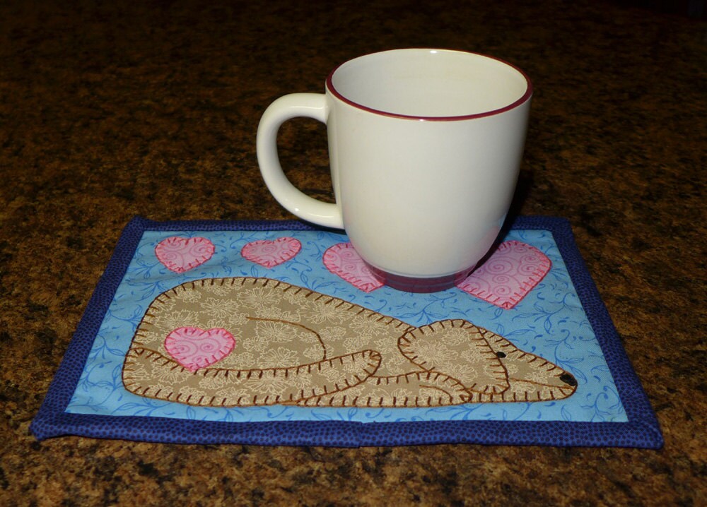 PDF Pattern for Puppy Mug Rug Dog Mug Rug Pattern Dog Candle - Etsy