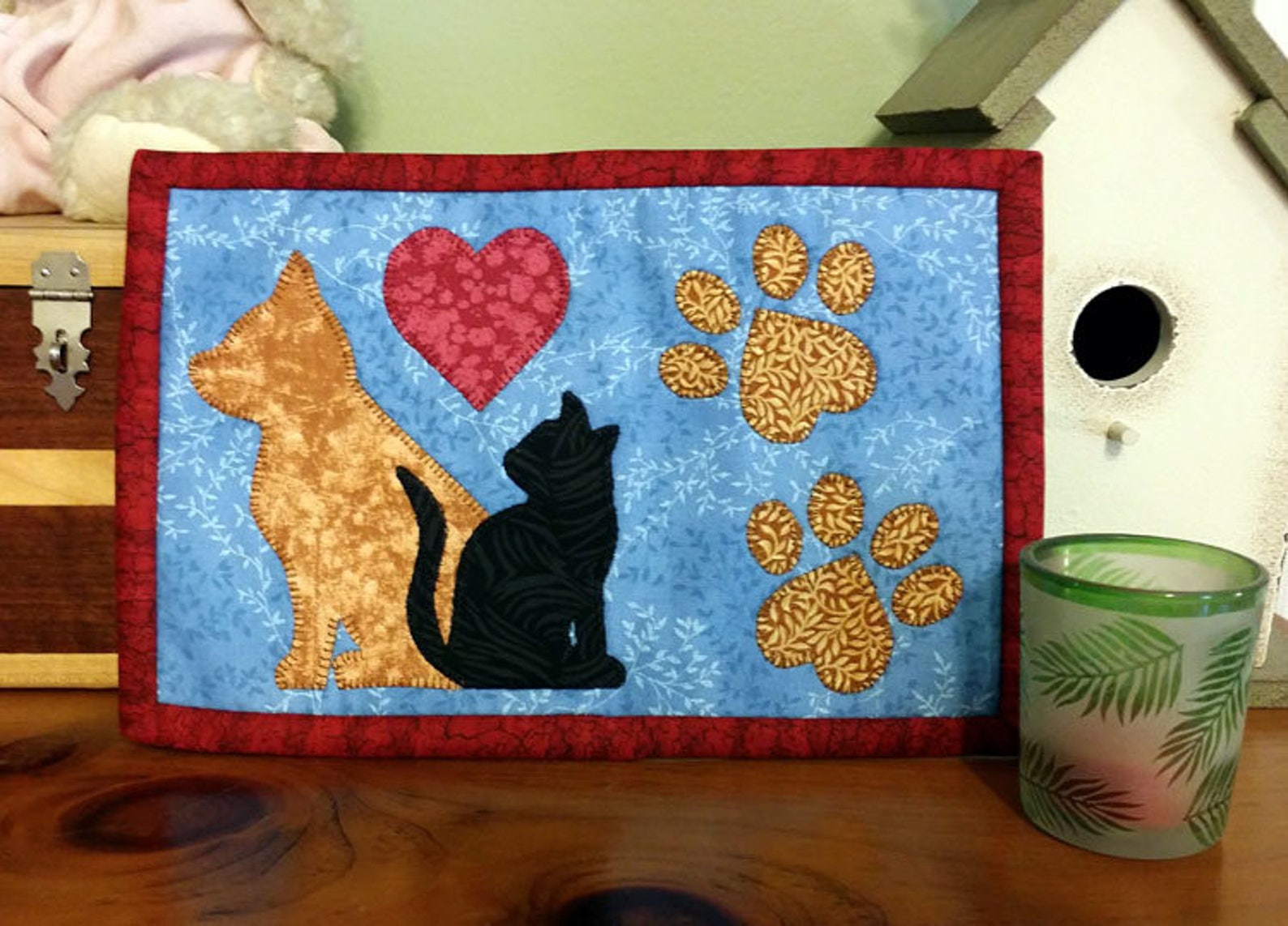 PDF Pattern for Cat and Dog Silhouette Mug Rug Mug Rug - Etsy