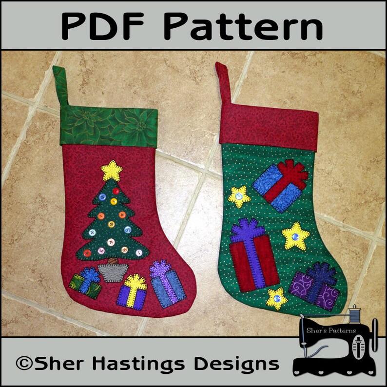 PDF Pattern for Christmas Tree & Gifts Christmas Stocking - Etsy