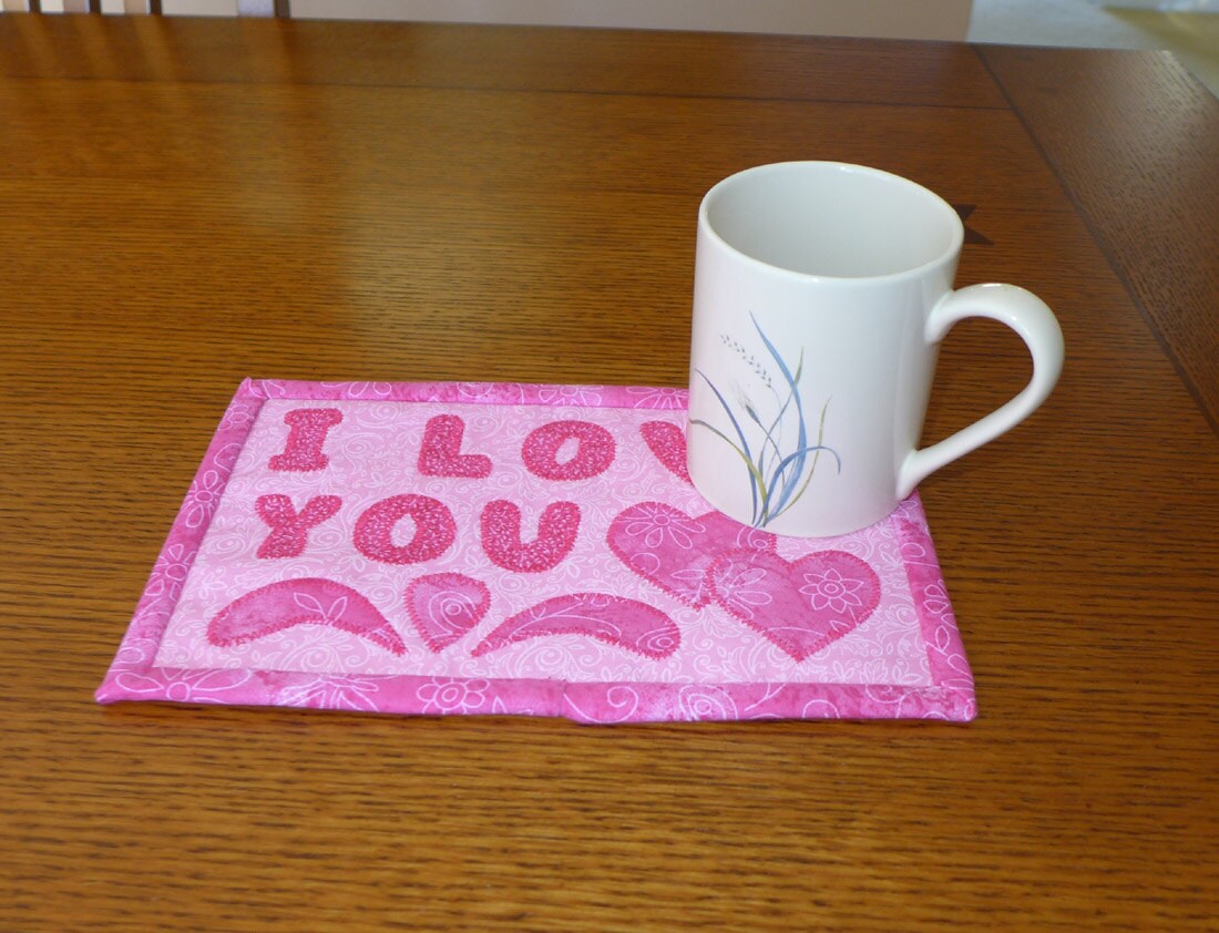 PDF Pattern for Love You More Mug Rug Valentine Mug Rug - Etsy