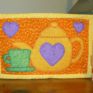 PDF Pattern for Tea Time Mug Rug, Teapot Mug Rug Pattern, Tea Mini ...