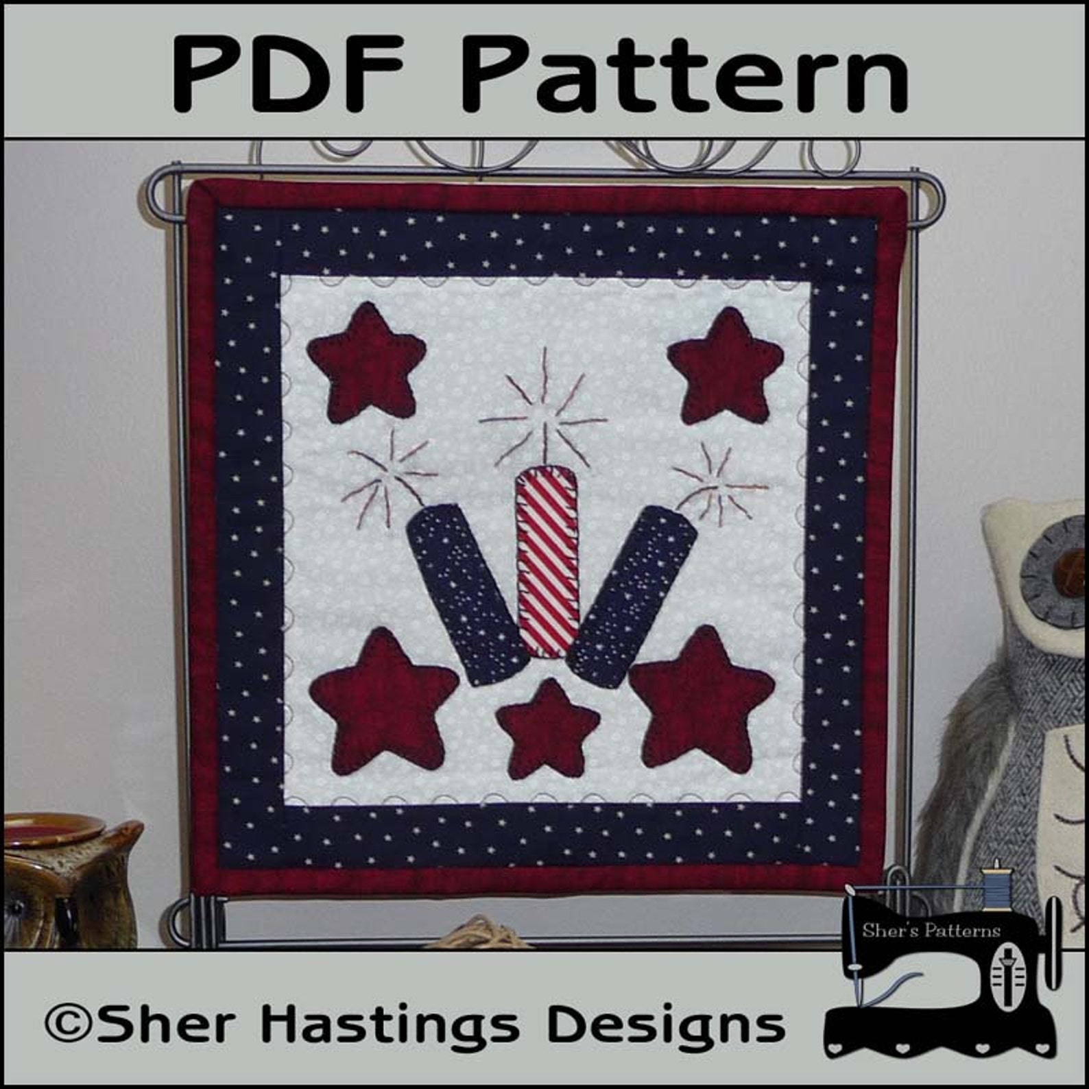 PDF Pattern for Patriotic Mini Quilt Patriotic Applique - Etsy