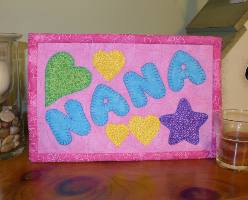 PDF Pattern for Nana Mug Rug, Grandma Mug Rug Pattern, Nana Mini Quilt ...