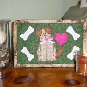 PDF Pattern for Dog Mug Rug, Dog Mug Rug Pattern, Dog Mini Quilt ...