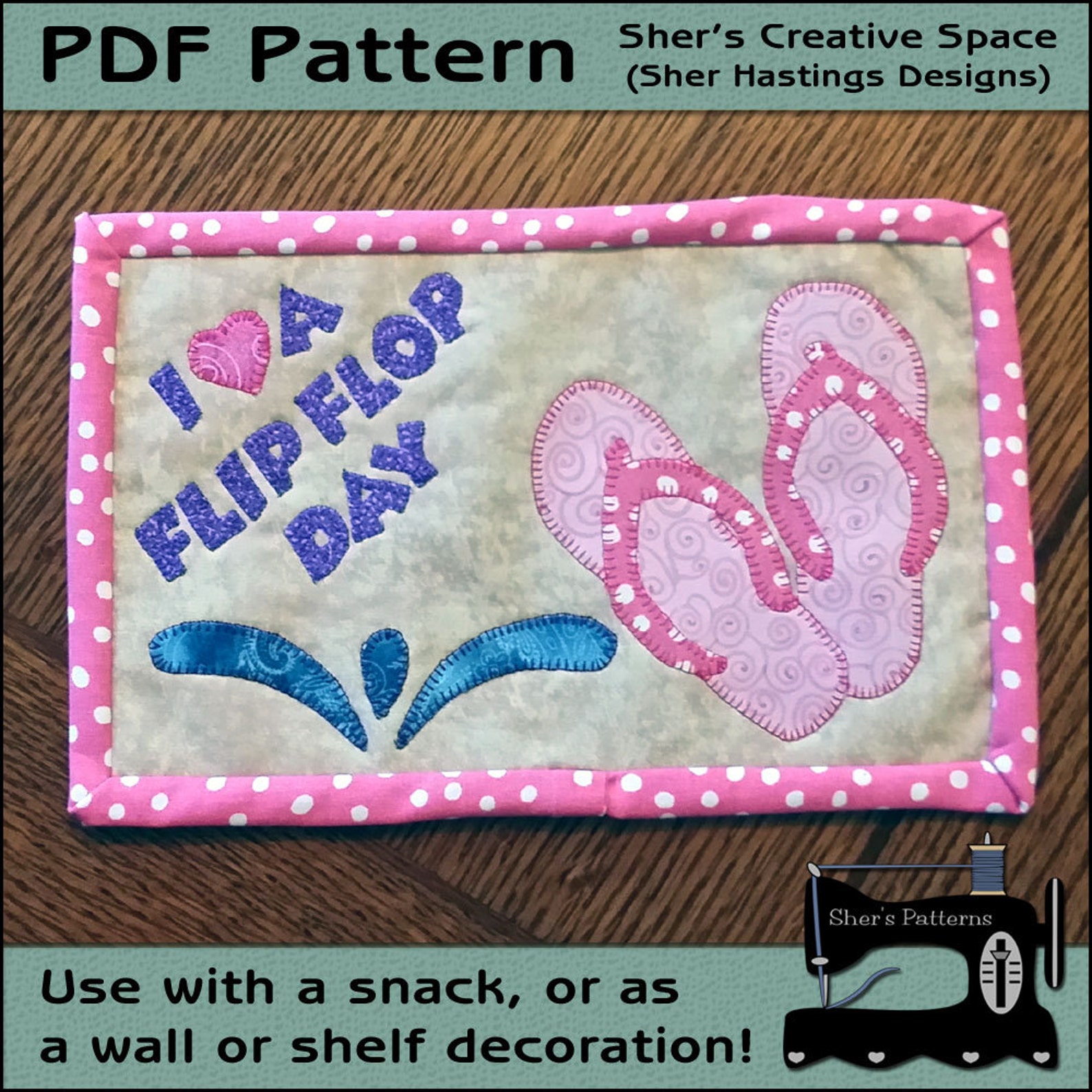 PDF Pattern for Flip Flop Mug Rug, Beach Mug Rug Pattern, Summer Mini ...