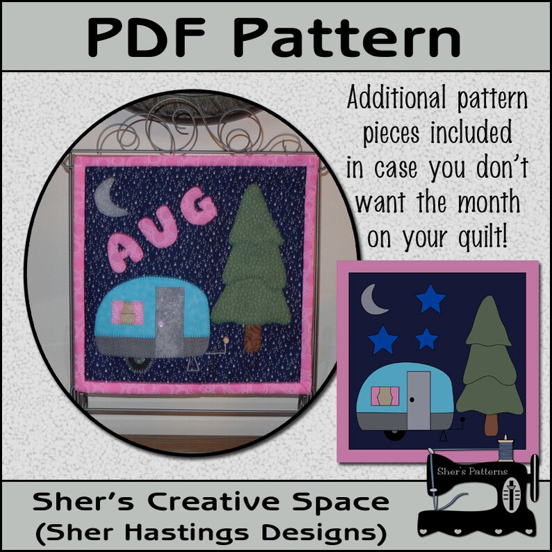 PDF Pattern for August Quilt Block of the Month Applique | Etsy