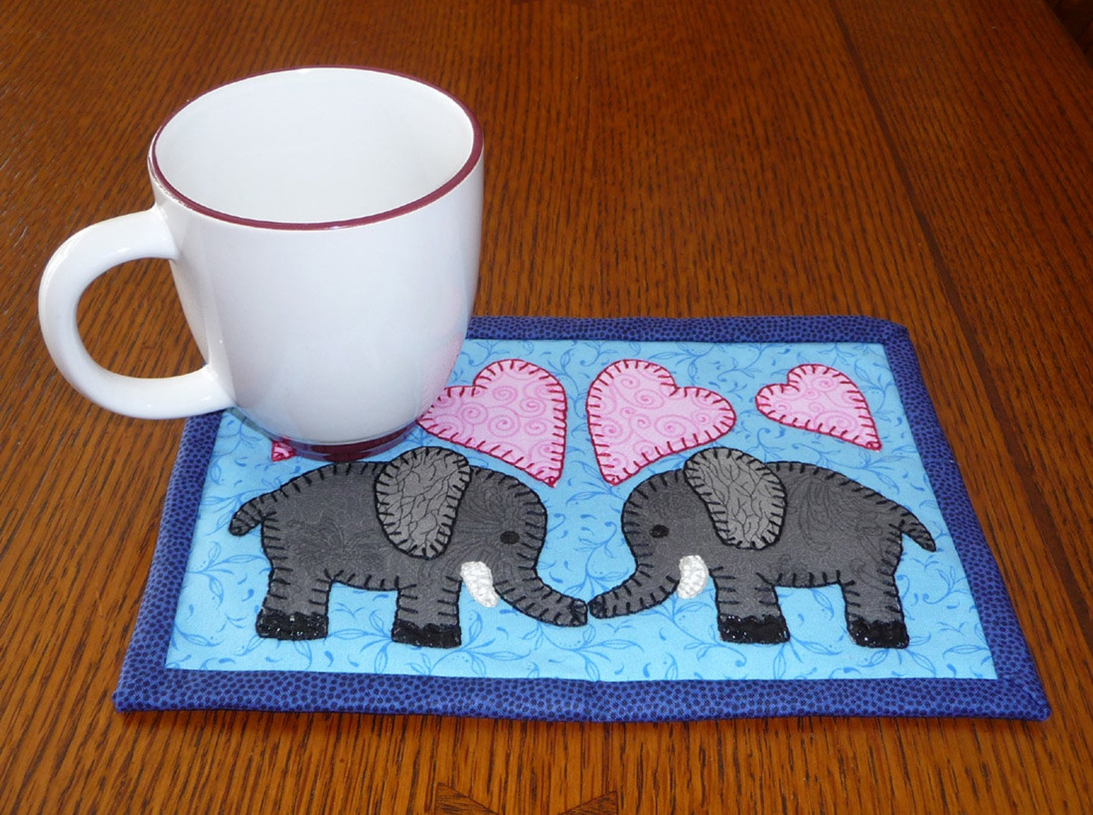 PDF Pattern for Elephant Mug Rug, Elephant Mug Rug Pattern, Elephant ...