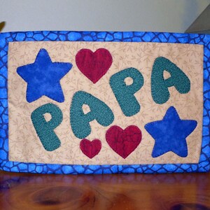 PDF Pattern for Papa Mug Rug, Grandpa Mug Rug Pattern, Papa Mini Quilt ...