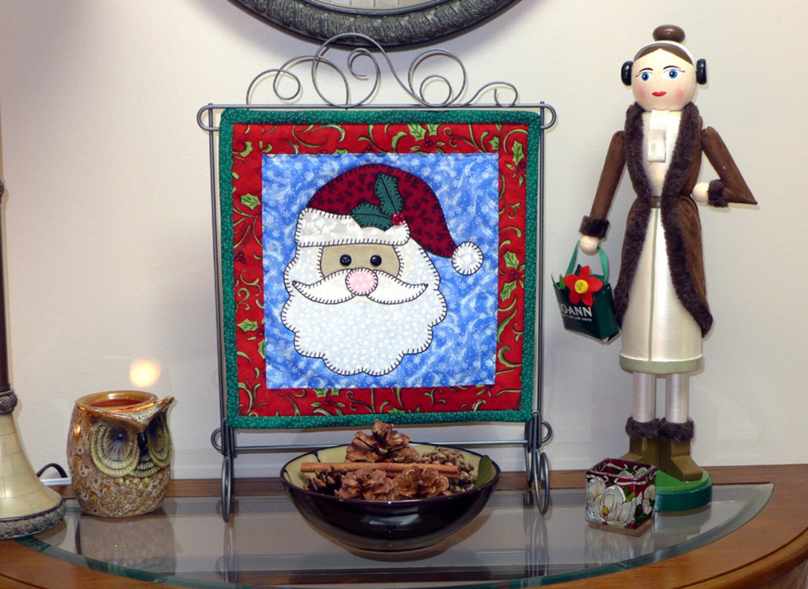 PDF Pattern for Santa Mini Quilt, Santa Appliques, Christmas Quilt ...