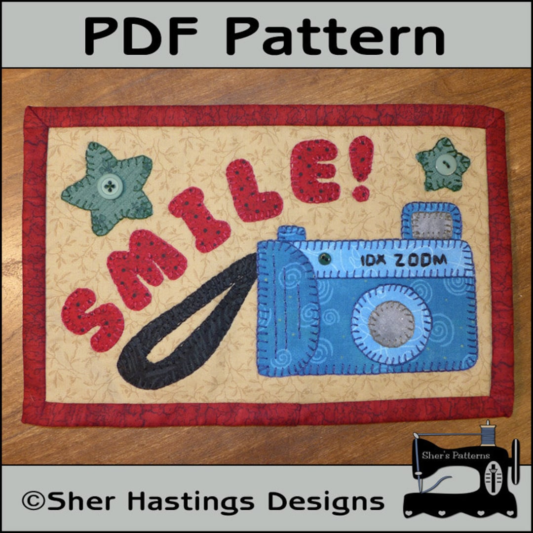 PDF Pattern for Camera Mug Rug, Photography Mug Rug Pattern, Camera ...