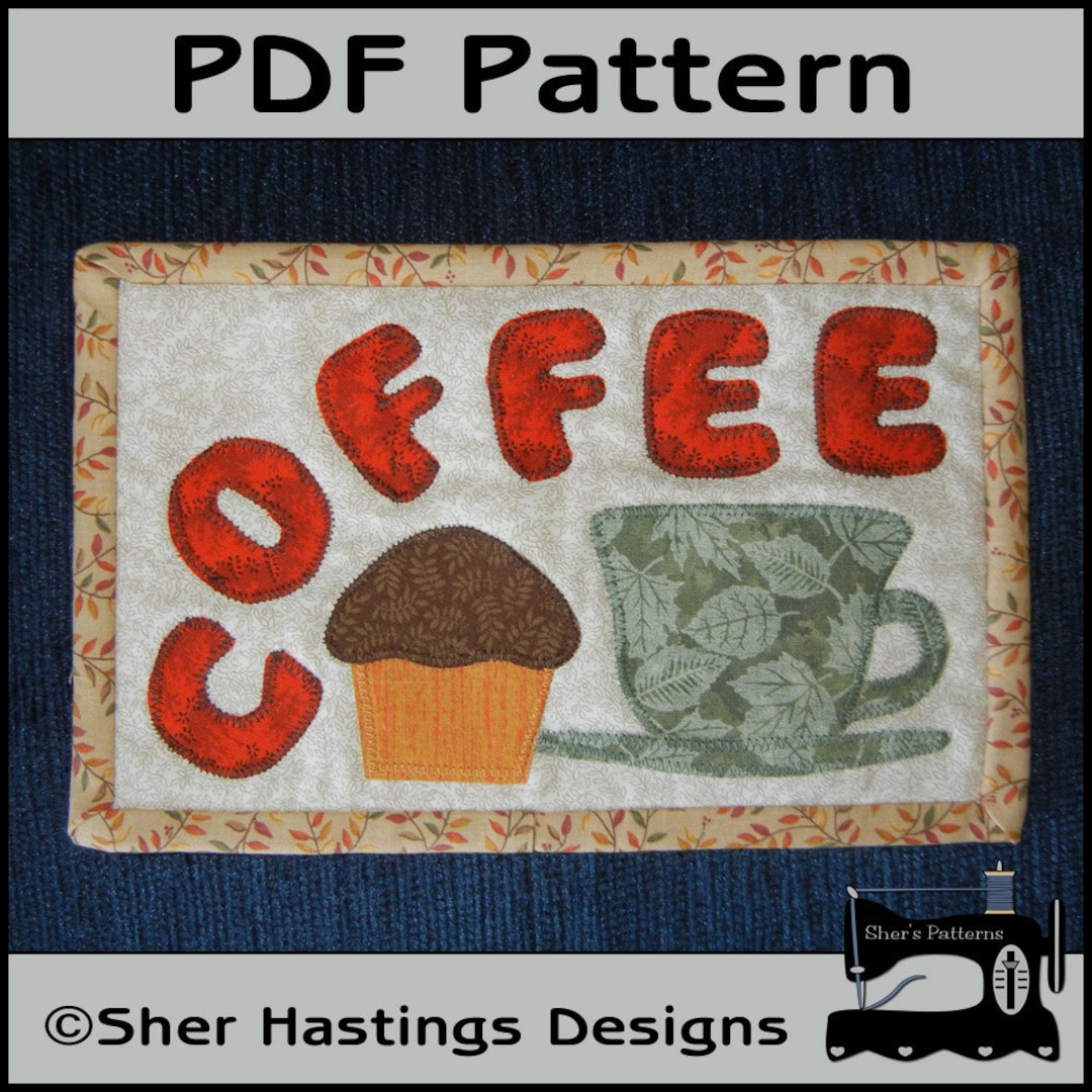 PDF Pattern for Coffee Mug Rug, Coffee Mug Rug Pattern, Coffee Mini ...