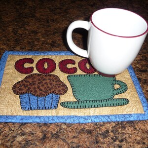 PDF Pattern for Hot Cocoa Mug Rug, Hot Cocoa Mug Rug Pattern, Cocoa ...