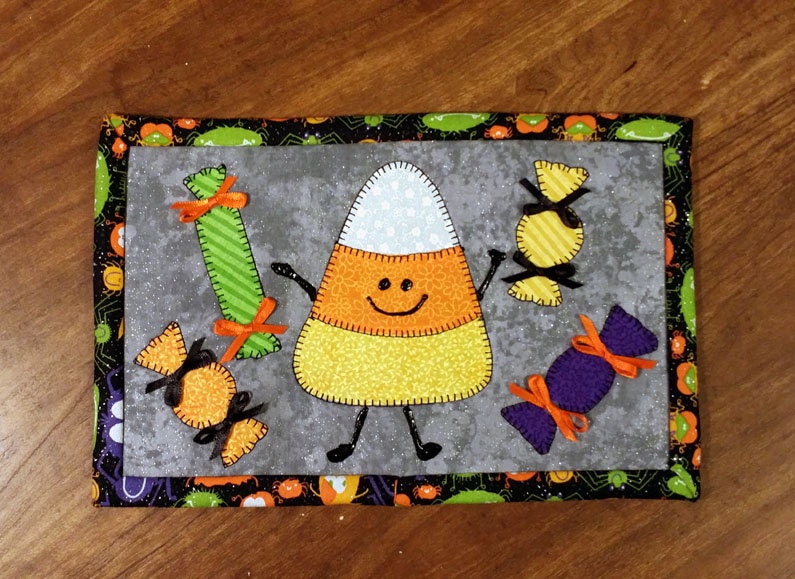 PDF Pattern for Halloween Mug Rug Happy Candy Corn Mug Rug | Etsy