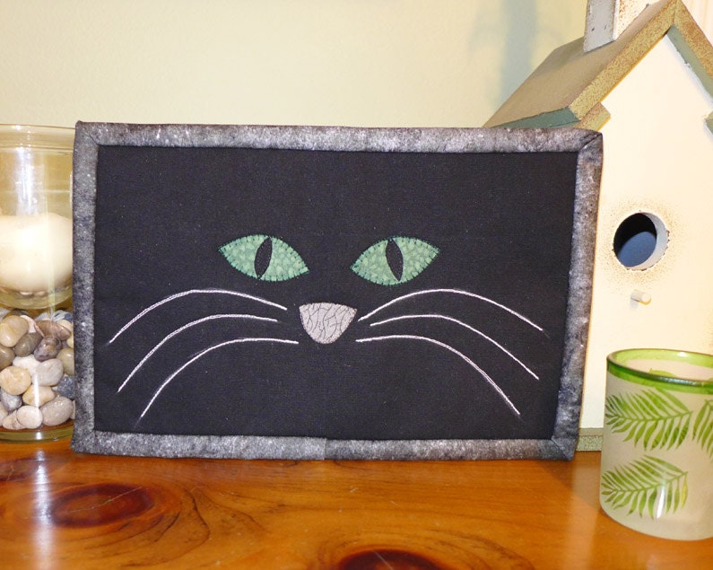 PDF Pattern for Cat Mug Rug, Cat Face Mug Rug Pattern, Cat Mini Quilt ...
