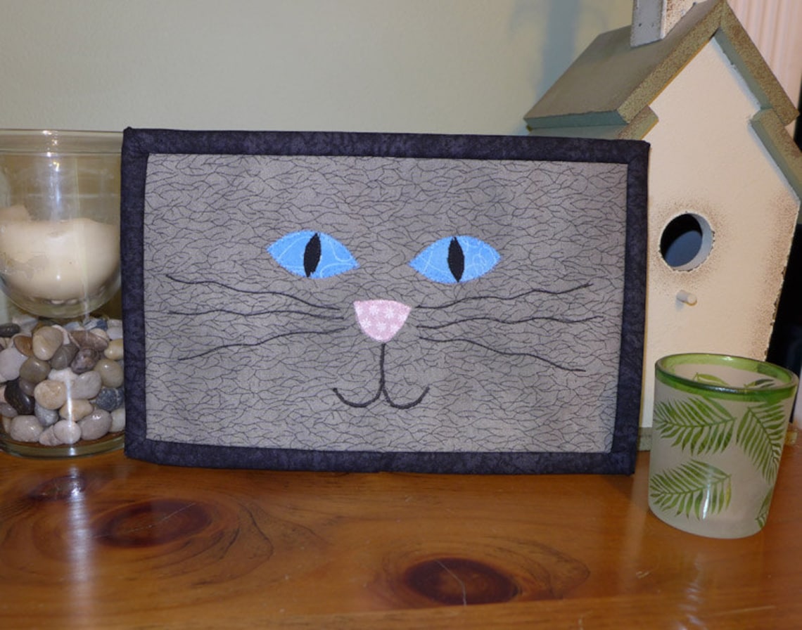 PDF Pattern for Cat Mug Rug Cat Face Mug Rug Pattern Cat | Etsy
