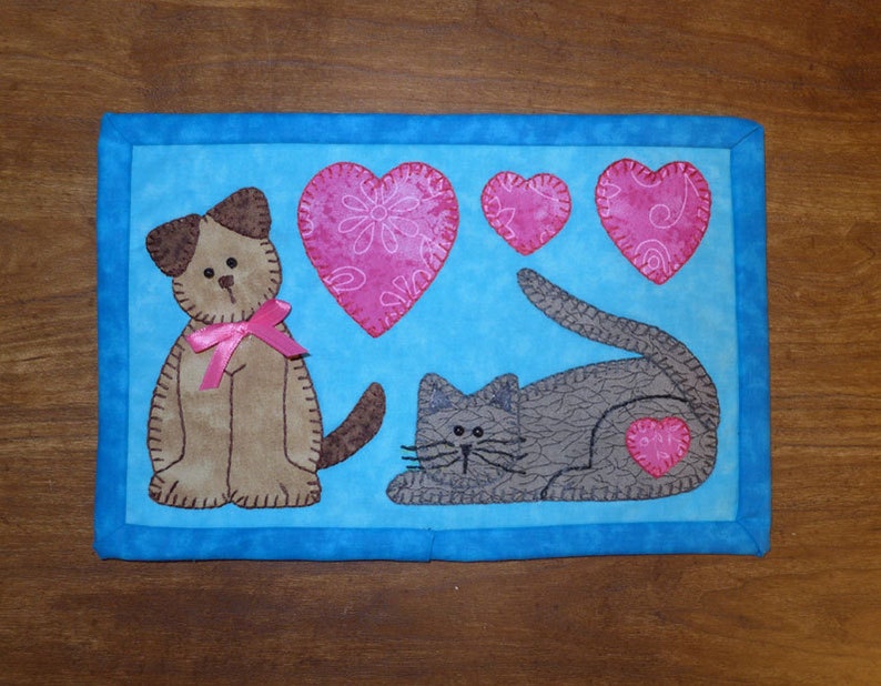 PDF Pattern for Cat & Dog Mug Rug Dog Mug Rug Pattern Cat - Etsy