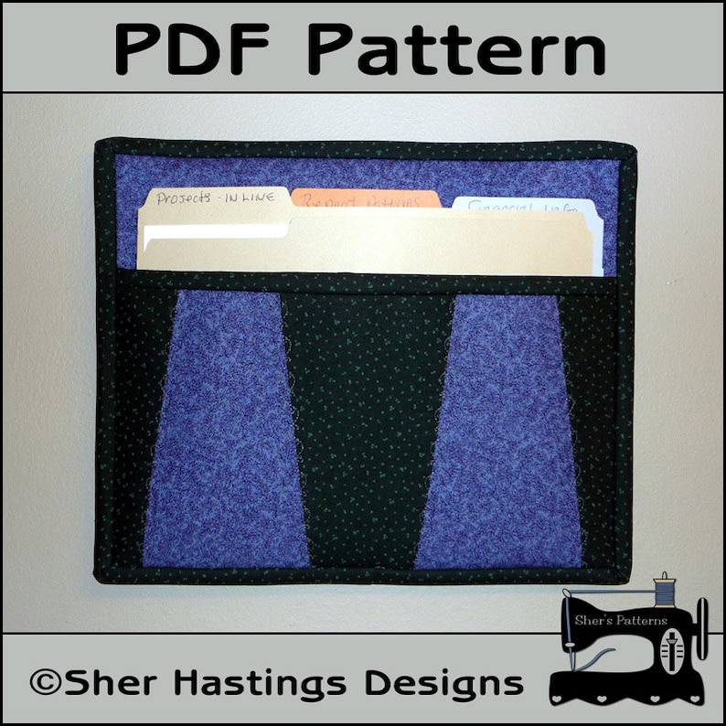 PDF Pattern for File Folder Pocket, File Holder Wall Hanging, File ...