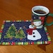 PDF Pattern for Christmas Mug Rug, Snowman Mug Rug Pattern, Snowman ...