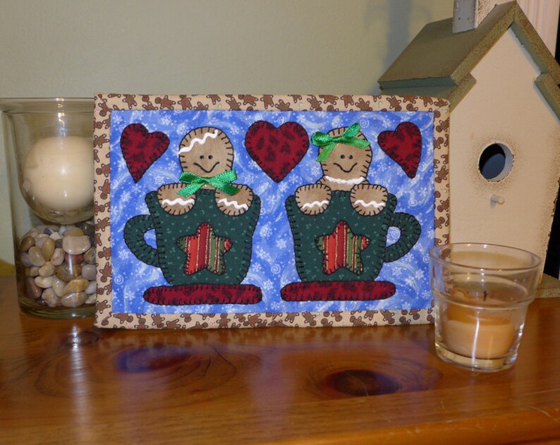 PDF Pattern for Hiding Gingerbread Couple Mug Rug Pattern, Christmas ...
