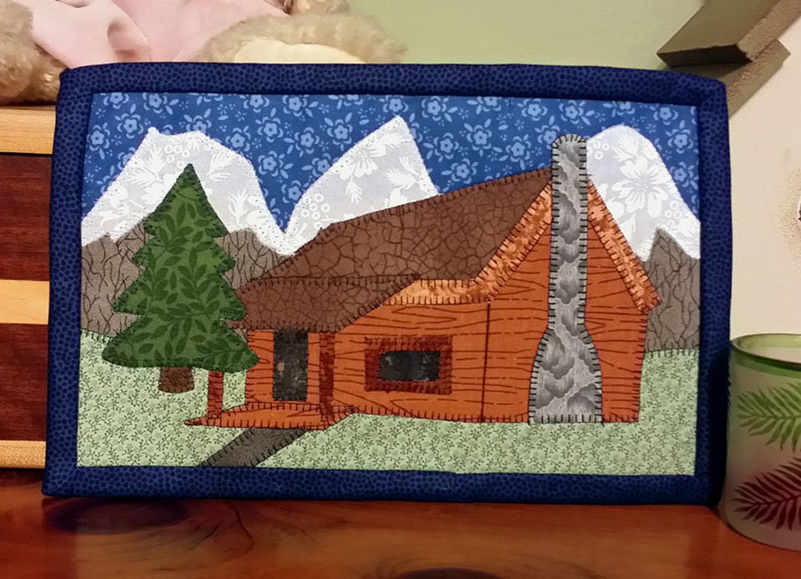 PDF Pattern for Mountain Cabin Mug Rug, Cabin Mug Rug Pattern, Vacation ...