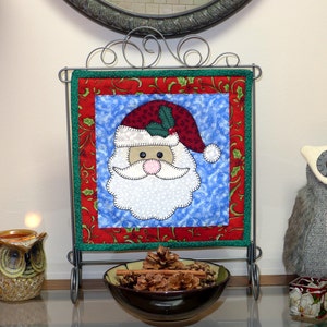 PDF Pattern for Santa Mini Quilt, Santa Appliques, Christmas Quilt ...