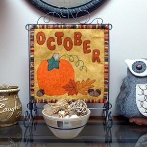 PDF Pattern for October Quilt Block of the Month, Pumpkin Applique ...