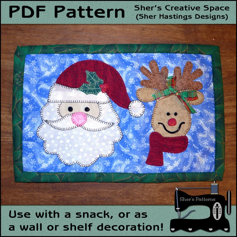 PDF Pattern for Christmas Mug Rug Bundle Vol 3 Christmas - Etsy