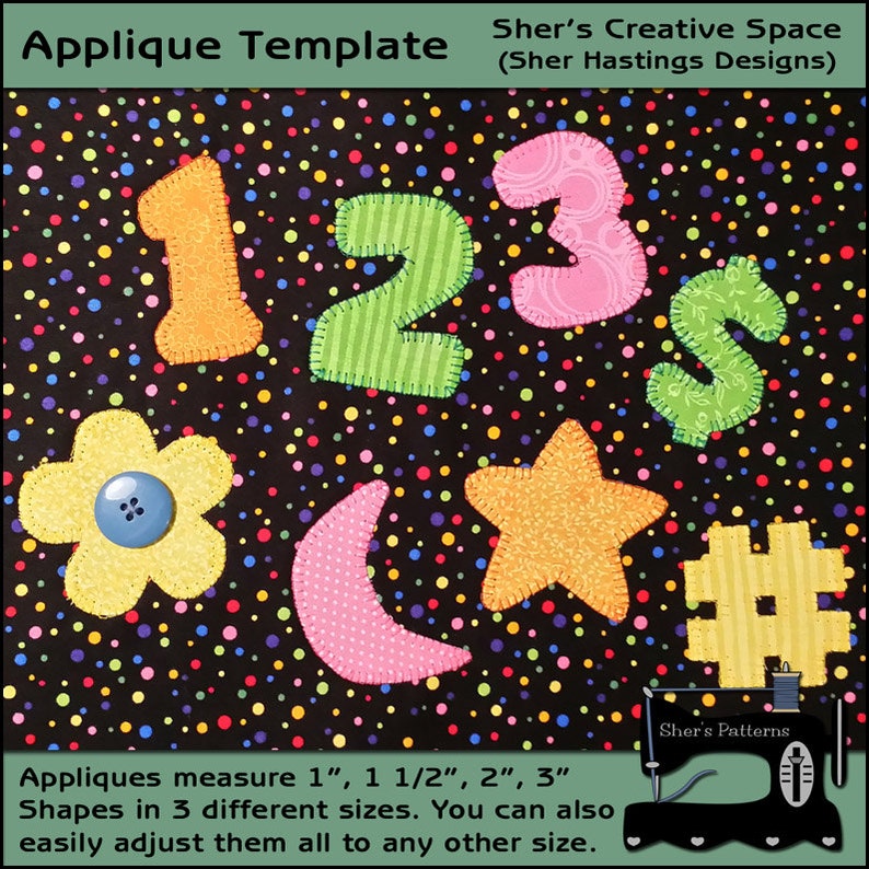 Chunky Numbers Applique Templates Symbols Applique Pattern - Etsy