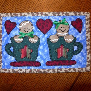 PDF Pattern for Hiding Gingerbread Couple Mug Rug Pattern, Christmas ...