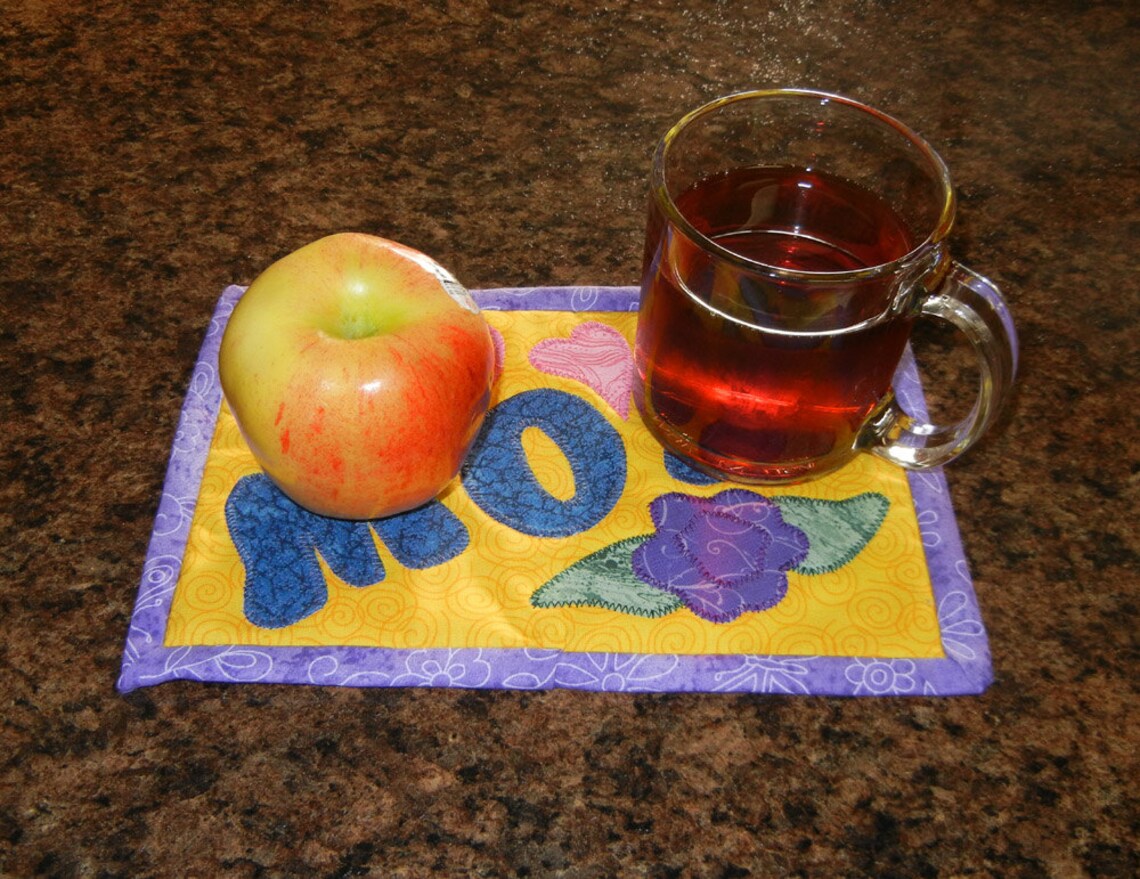 PDF Pattern for Mom Mug Rug, Mom Mug Rug Pattern, Mom Mini Quilt ...