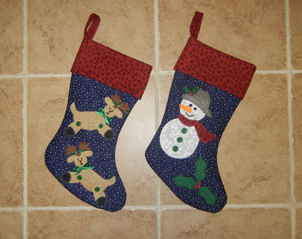 PDF Pattern for Reindeer & Snowman Christmas Stocking - Etsy