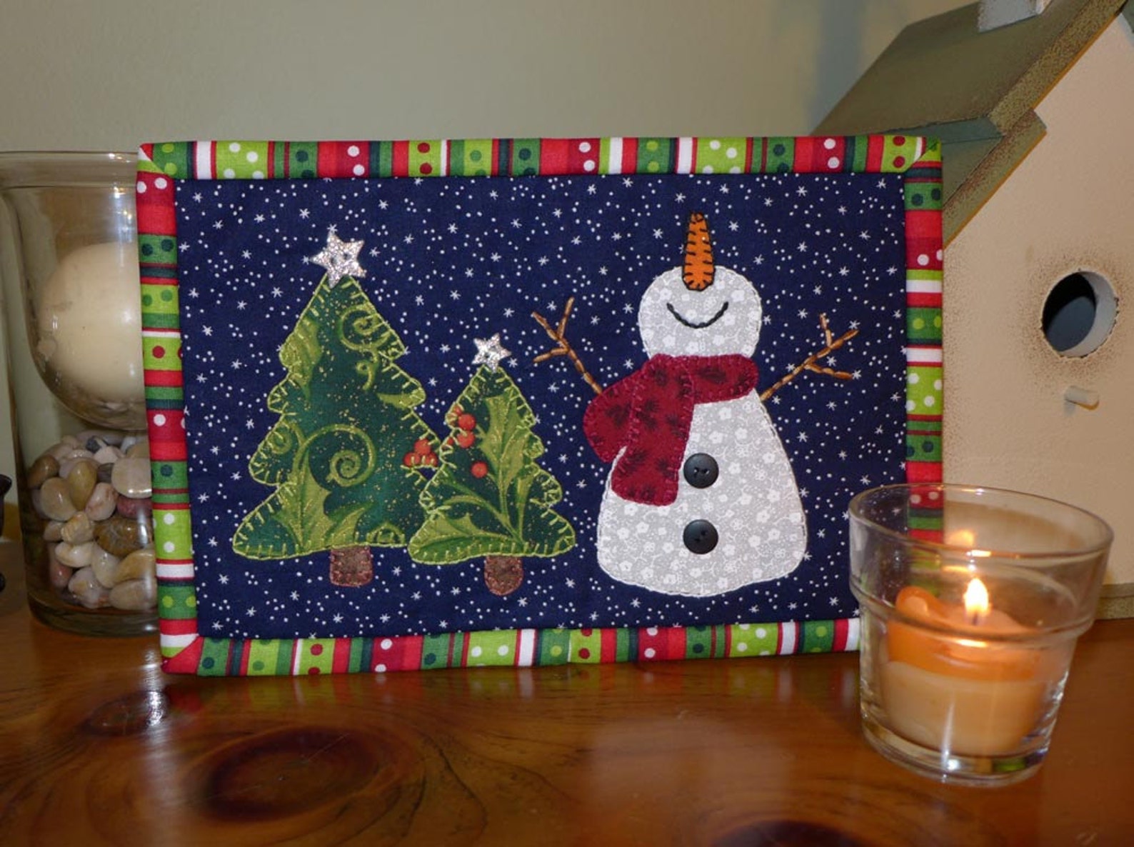 PDF Pattern for Christmas Mug Rug, Snowman Mug Rug Pattern, Snowman ...