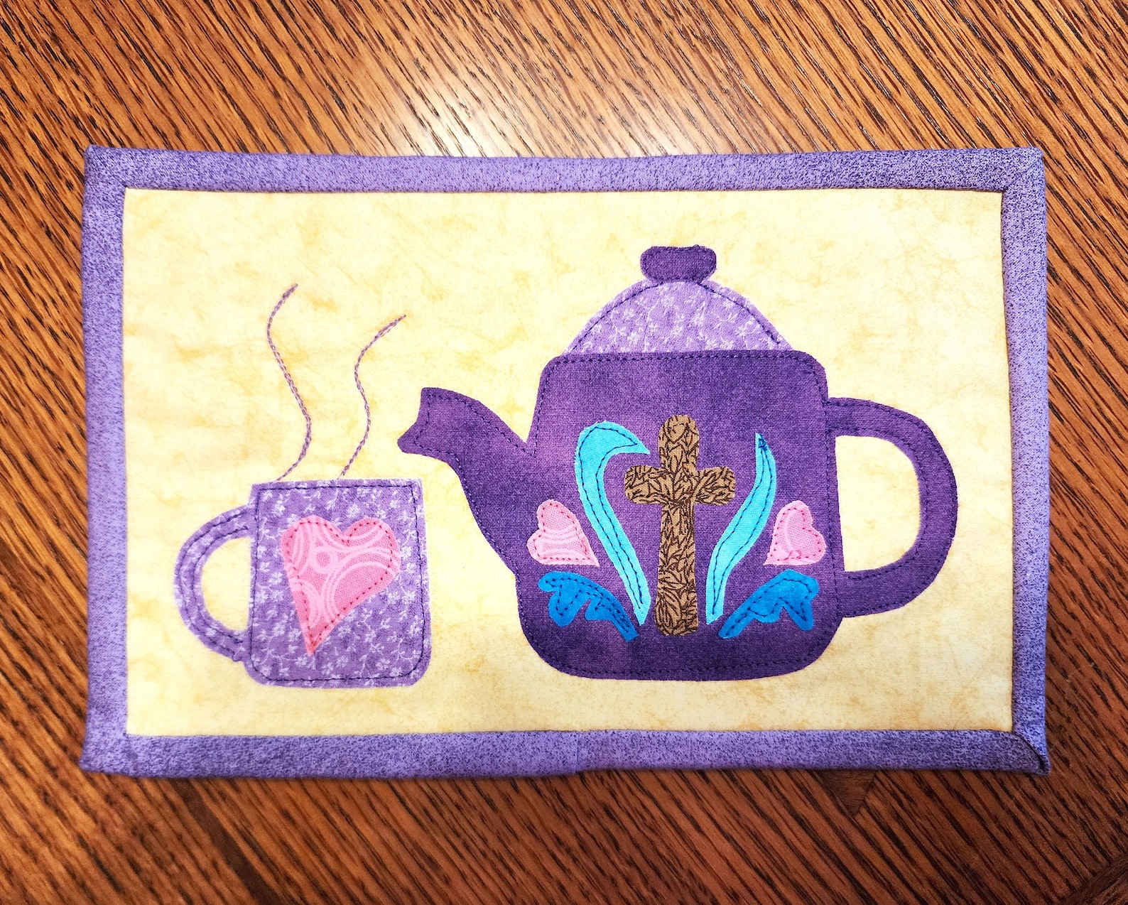 PDF Pattern for Cross Teapot Mug Rug, Cross Mug Rug Pattern, Easter Mug ...