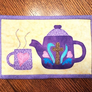 PDF Pattern for Cross Teapot Mug Rug, Cross Mug Rug Pattern, Easter Mug ...