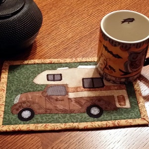 PDF Pattern for Let's Go Camping Rug, Camping Mug Rug Pattern, Camper ...
