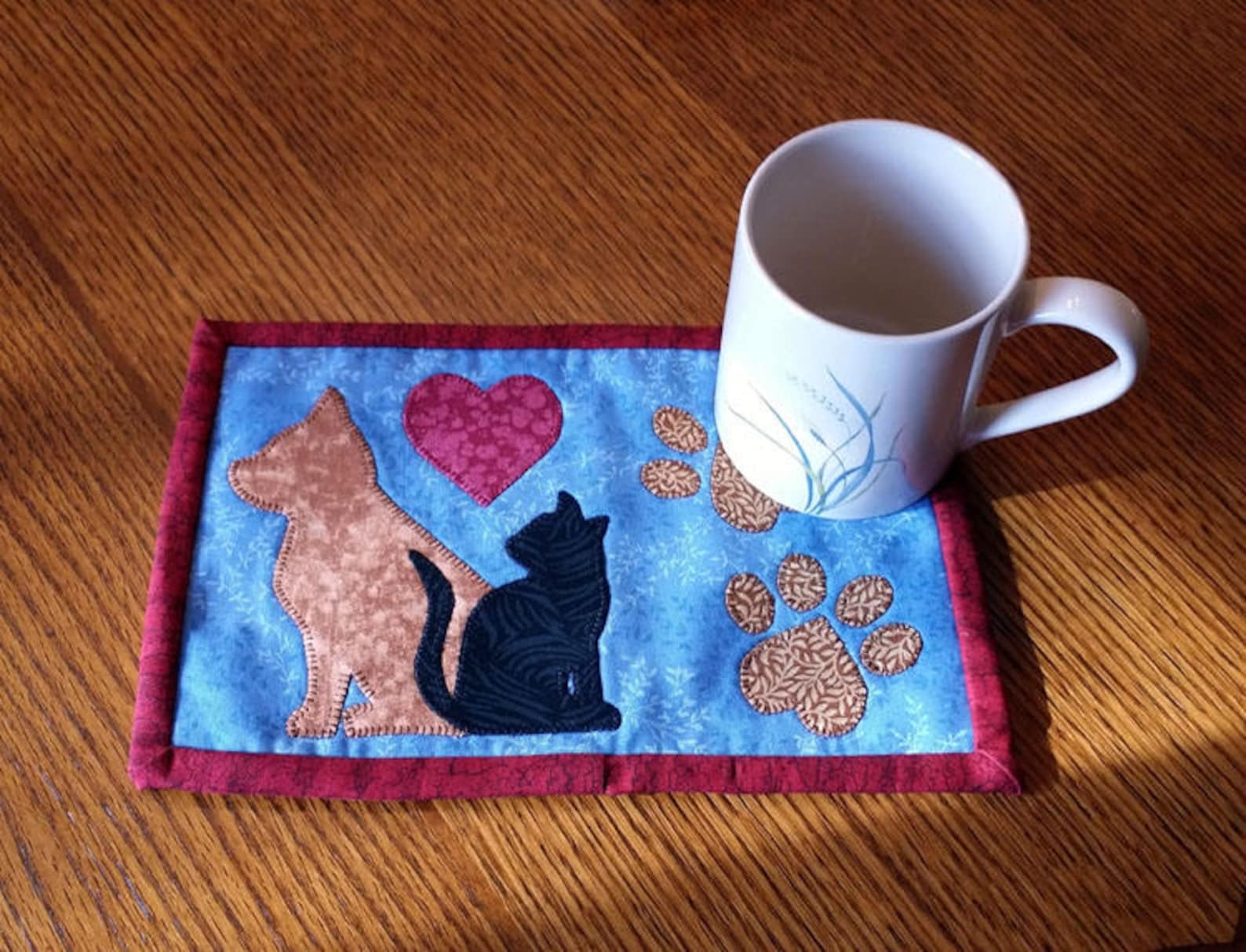 PDF Pattern for Cat and Dog Silhouette Mug Rug Dog Mug Rug - Etsy