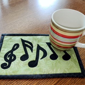 PDF Pattern for Music Notes Mug Rug, Music Mini Quilt Pattern, Music ...